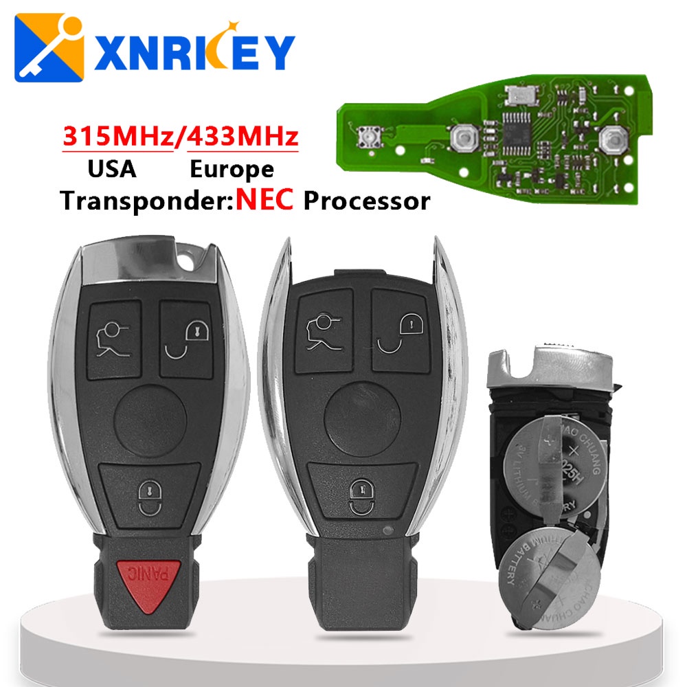 XNRKEY NEC Remote Car Key 315/433Mhz for Mercedes Benz C E S Class CLS ...