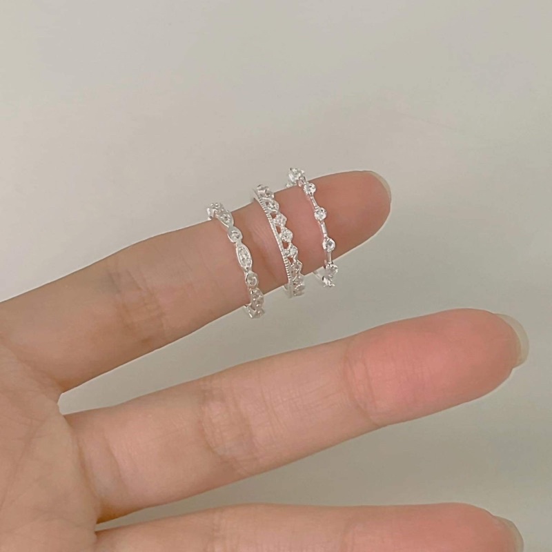 Winterwinter silver925 : แหวนเงินแท้ 925 แหวนเพชร cz สไตล์เกาหลี สามารถใส่ได้ทุกวัน ( ราคาต่อวง ...