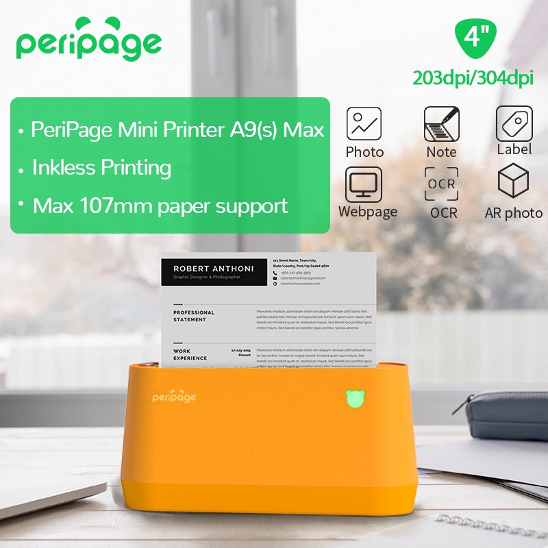 Peripage A9/A9sMax ปริ้นเตอร์ไร้หมึกPeripage A9/A9sMax ปริ้นเตอร์ไร้ ...