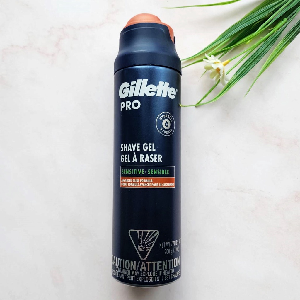 [Gillette®] PRO Shave Gel Sensitive for Men 198 g ยิลเลตต์ เจลโกนหนวด ...