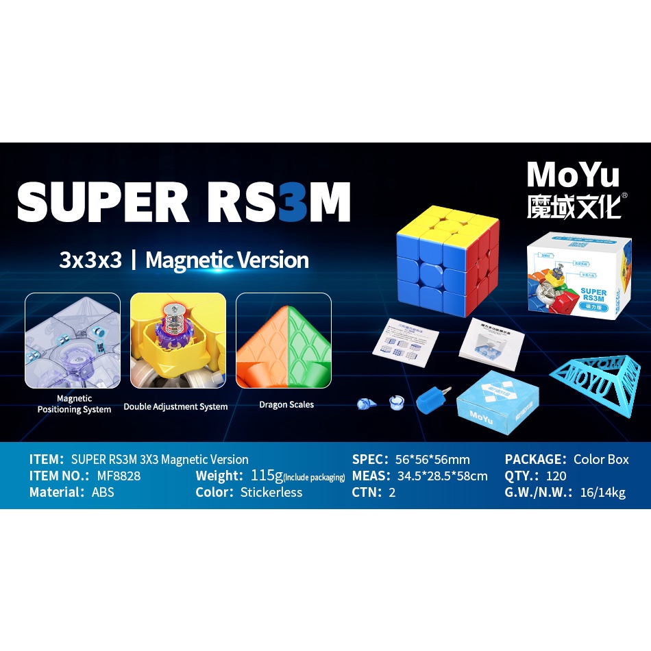 MoYu Super RS3M 2022 3x3 รูบิค Magnetic /MagLev /MagLev Ball Core ของ ...