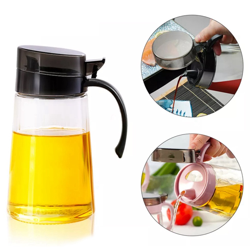 700Ml Kitchen Glass Cooking Oil Jar Sauce Bottle Dispenser For Oil And ...