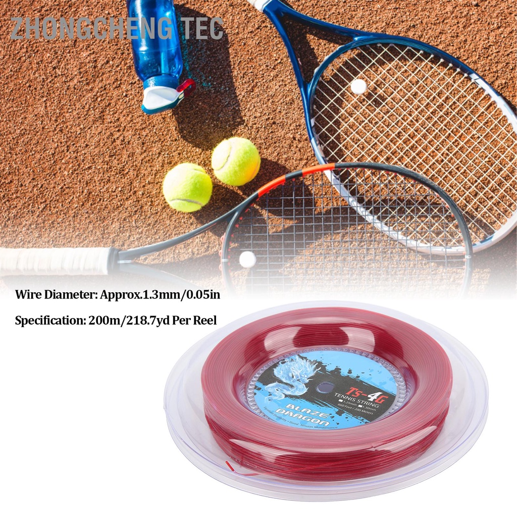 Zhongcheng Tec Tennis Racket String 1.3mm 200m Racquet Reel for Amateur ...