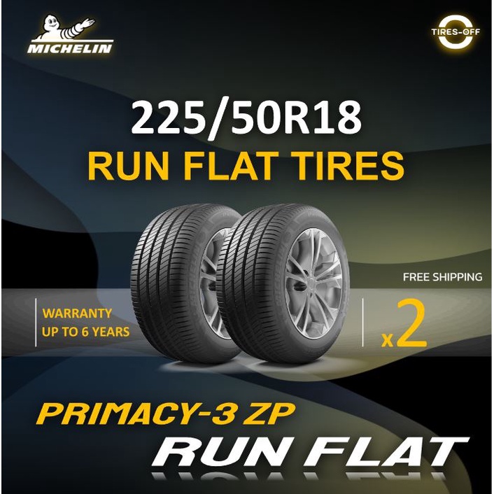 (ส่งฟรี) MICHELIN 225/50R18 PRIMACY 3ST ZP (RUN FLAT) ยางใหม่ ผลิตปี ...