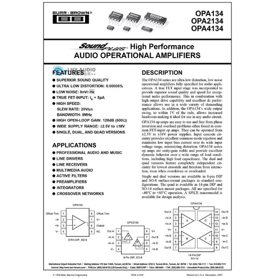 ใหม่เดิมนำเข้า TI BB OPA2134PA DIP8 in-line dual-op amp เยอรมัน Lehmann ...