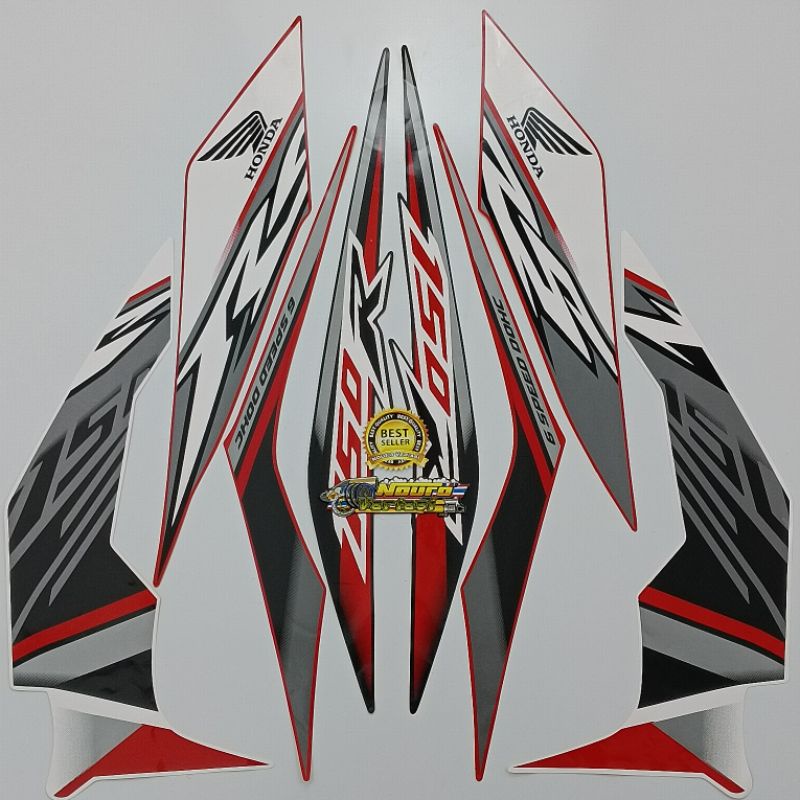 MERAH Honda sonic 150 r 2018 2019 สีแดง สีดํา Philipina rs striping ราย ...