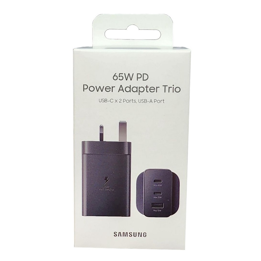 Samsung EP-T6530NBEGGB 65W PD Power Adapter Trio (UK Plug, Black) - USB-C, USB-A | Shopee Thailand