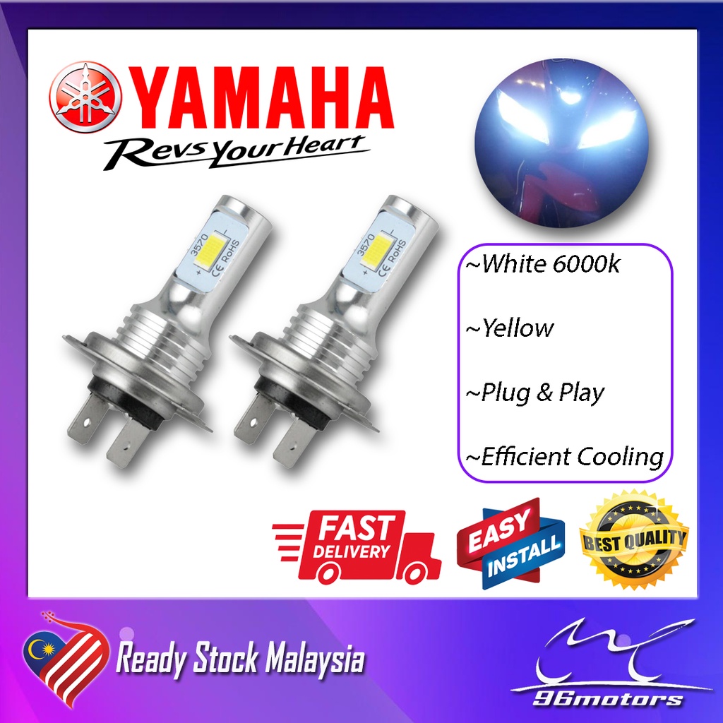 Yamaha ไฟหน้ารถจักรยานยนต์หลอดไฟ Led สําหรับ Yamaha สีขาว 6000k H7 R15 ...