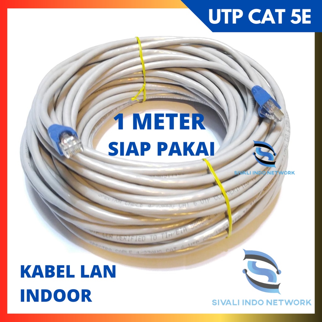 1 เมตร SPECTRA INDOOR CAT5E UTP สาย LAN พร้อมใช้งาน [หมุน RJ45 ...