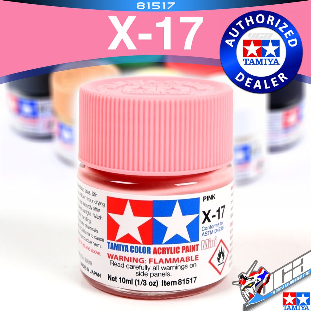 TAMIYA 81517 X-17 X17 PINK สีชมพูเงา ACRYLIC PAINT MINI COLOR 10ML ...