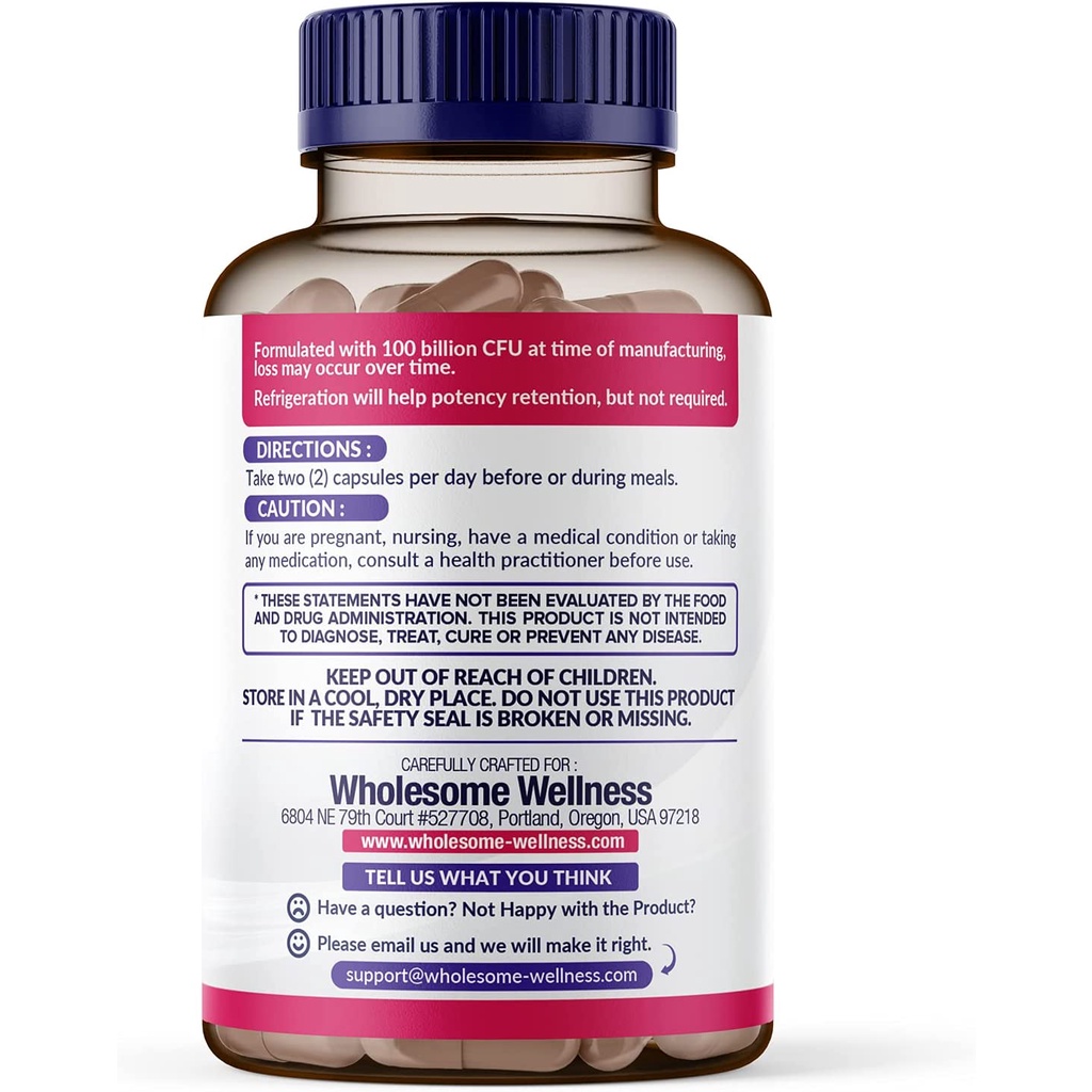[ของแท้ 100%] WHOLESOME WELLNESS WOMEN'S RAW PROBIOTIC 100 BILLION CFU ...
