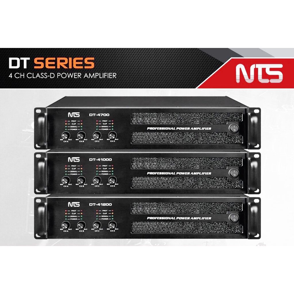 (ส่งทุกวัน) เพาเวอร์แอมป์ NTS POWER AMP DT-41200 พาวเวอร์แอมป์ 4 ช่อง 1200 วัตต์/ช่อง NTS ...