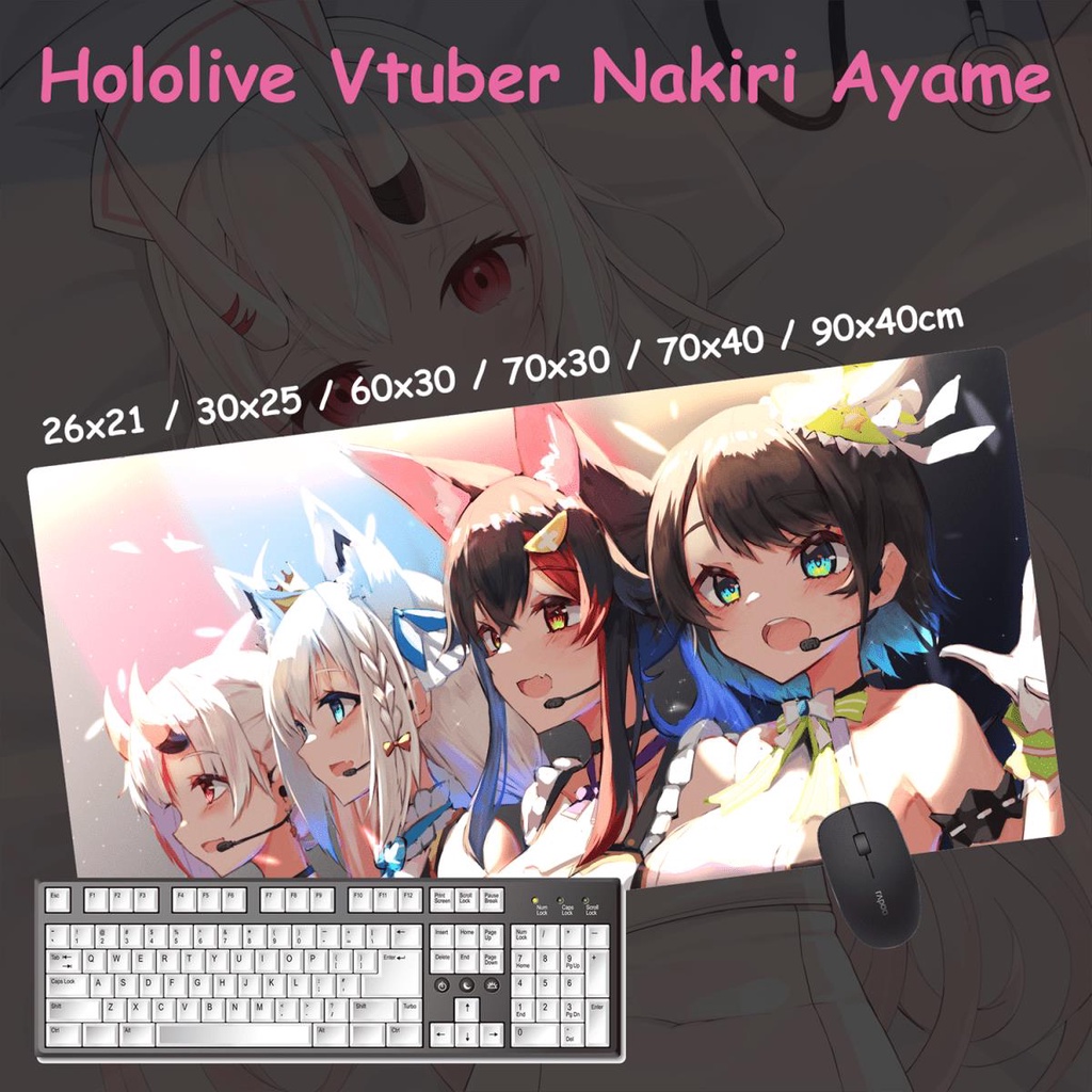 แผ่นรองเมาส์ คีย์บอร์ด ลายอนิเมะ Hololive Vtuber Ayame Overlock ACG สําหรับเล่นเกม | Shopee Thailand