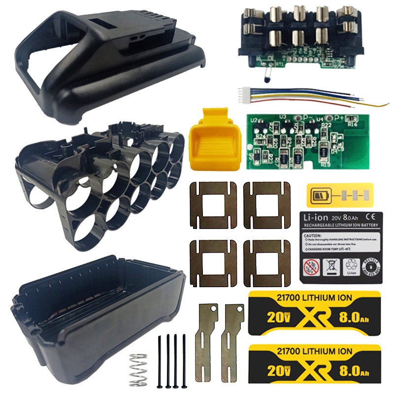 DCB200 10*21700 Li-ion Battery Plastic Case PCB Charging Protection ...