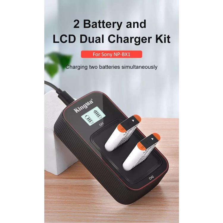 KingMa NP-BX1 Battery + Charger LCD USB KIT For Sony ZV-1 RX100M7 M6 M5 ...