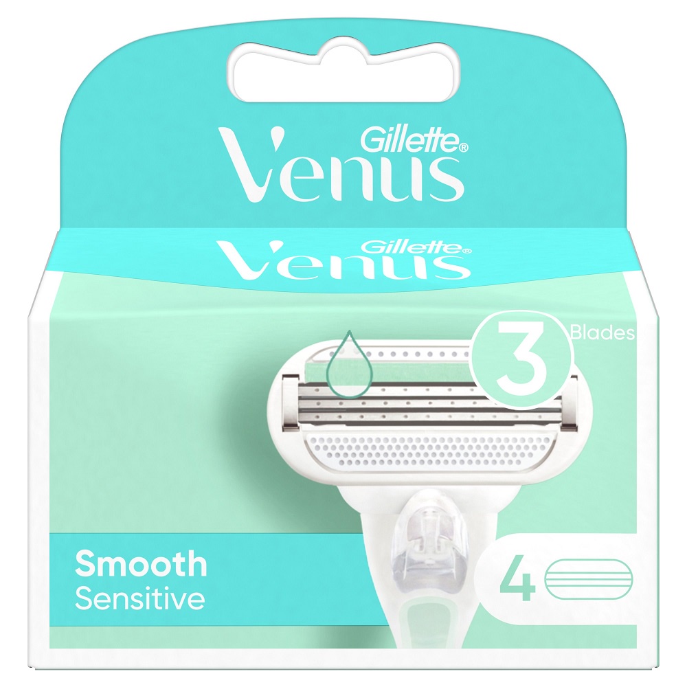 Gillette Venus Smooth Sensitive 4Crt 4X10X4 วีนัส สมูทเซนซิทีฟ ใบมีด 4 ...
