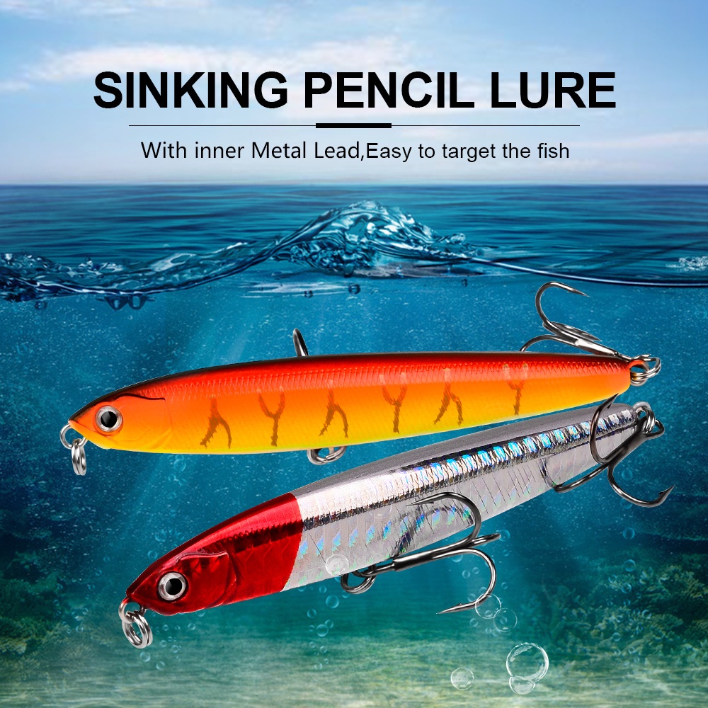 เหยื่อเพนซิล เหยื่อปลอม pencil lure Heavy ABS เพนซิลจม เหยื่อตกปลา ปลาปลอม เหยื่อปลา FishLure ...