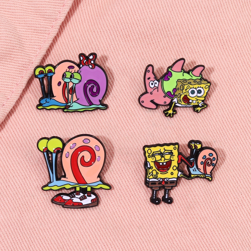 เข็มกลัด รูปการ์ตูนอนิเมะ SpongeBob Patrick Star Snail น่ารัก ...