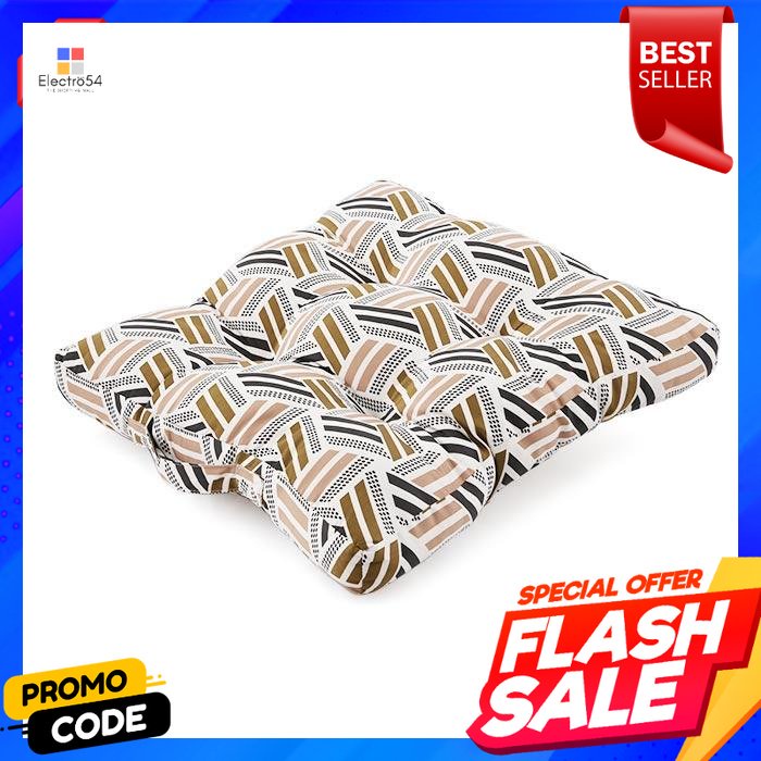 เบสิโค เบาะรองนั่งเหลี่ยม ขนาด 18x18x2 นิ้ว ลายกราฟิก สีทอง คละแบบ ...