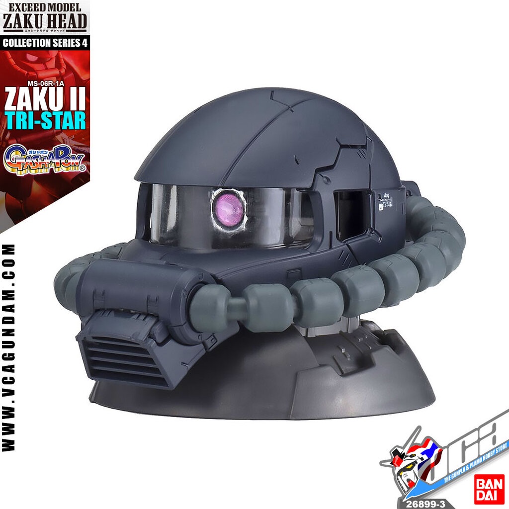 BANDAI GASHAPON EXCEED MODEL ZAKU HEAD 4 MS-06R-1A ZAKU II (TRI-STAR ...