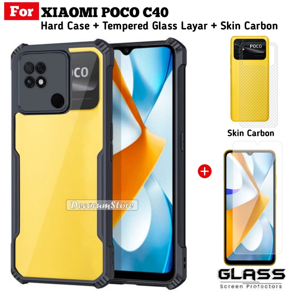 เคส POCO C40 Hard Case กันกระแทก Fusion Armor ฟรี Screen Guard และ ...