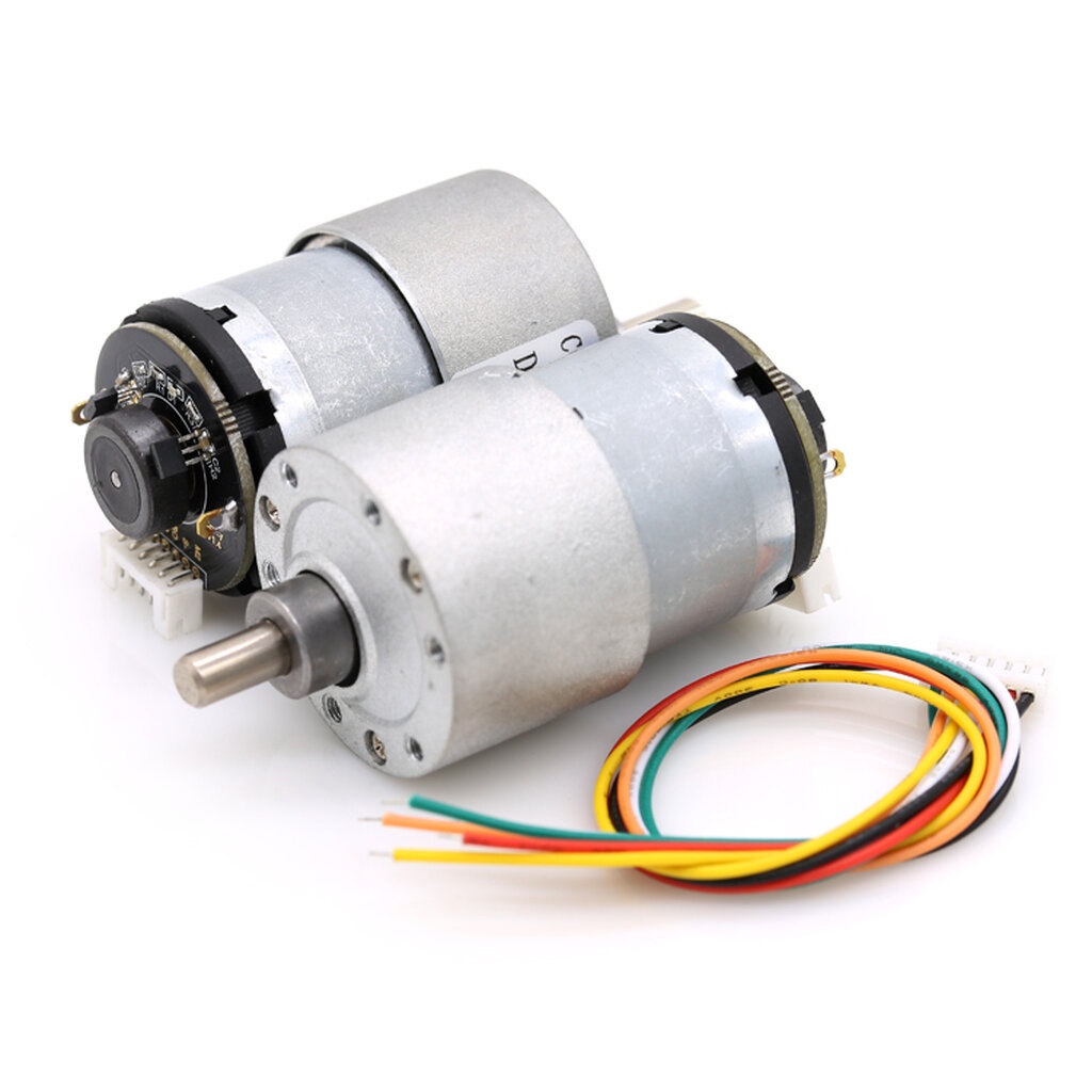 มอเตอร์พร้อม AB phase encoder 1:6.3 12v 1590 RPM DC motor geared with ...