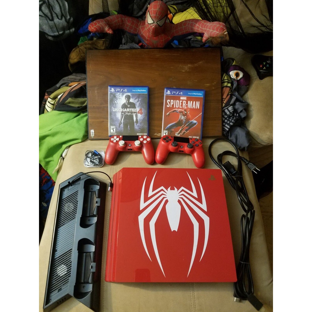 Sony PlayStation 4 Pro Spider-Man Limited Console 1TB PS4 Complete w ...