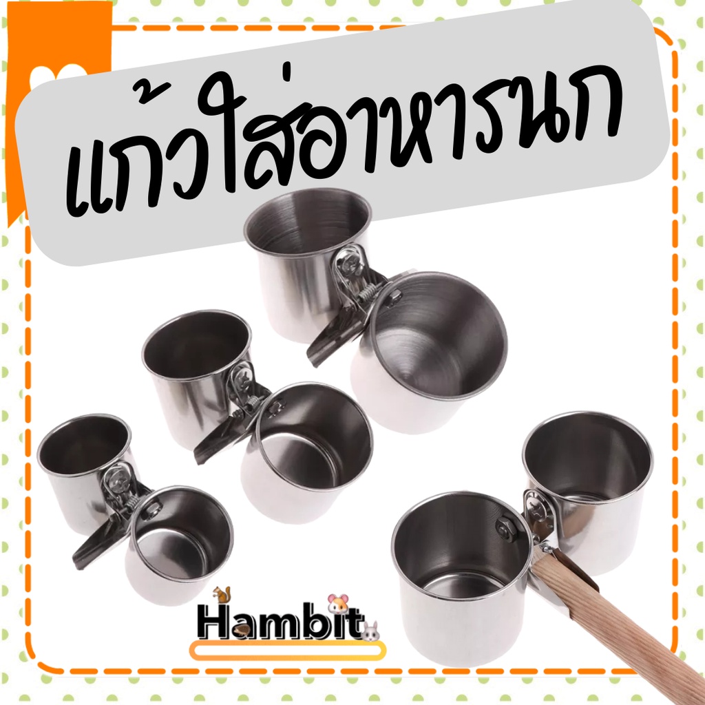 Hambit. แก้วใส่อาหารนก แก้วสแตนเลสใส่อาหารนก | Shopee Thailand