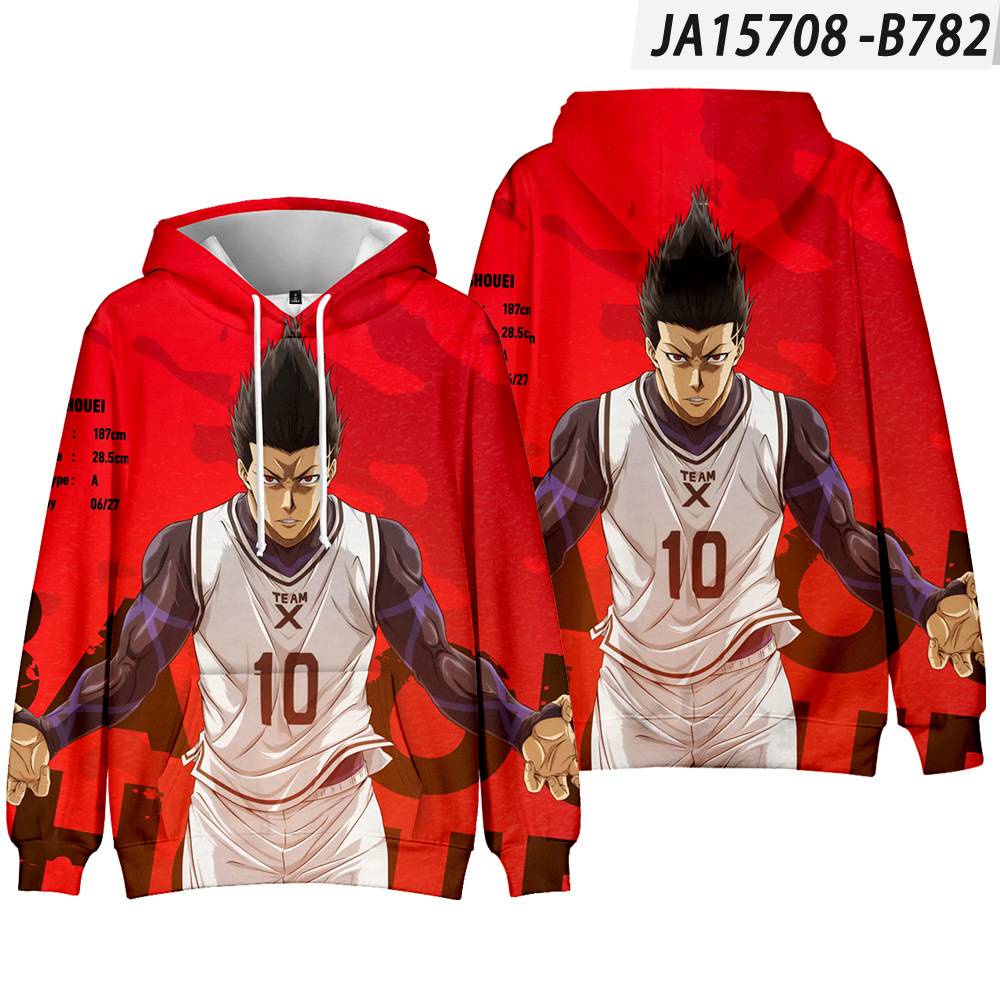 Jason BLUE LOCK เสื้อกันหนาวแขนยาว มีฮู้ด พิมพ์ลายกราฟฟิคอนิเมะ Casaul ...