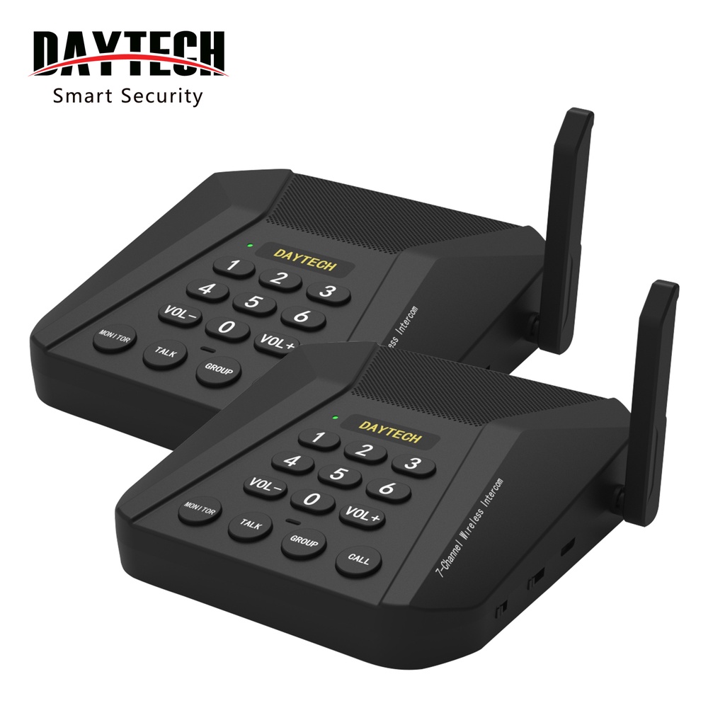 Daytech อินเตอร์คอมไร้สายสําหรับธุรกิจ 1 Mile ระบบอินเตอร์คอม พร้อมวิทยุ Transcieve 21 Channel น ...