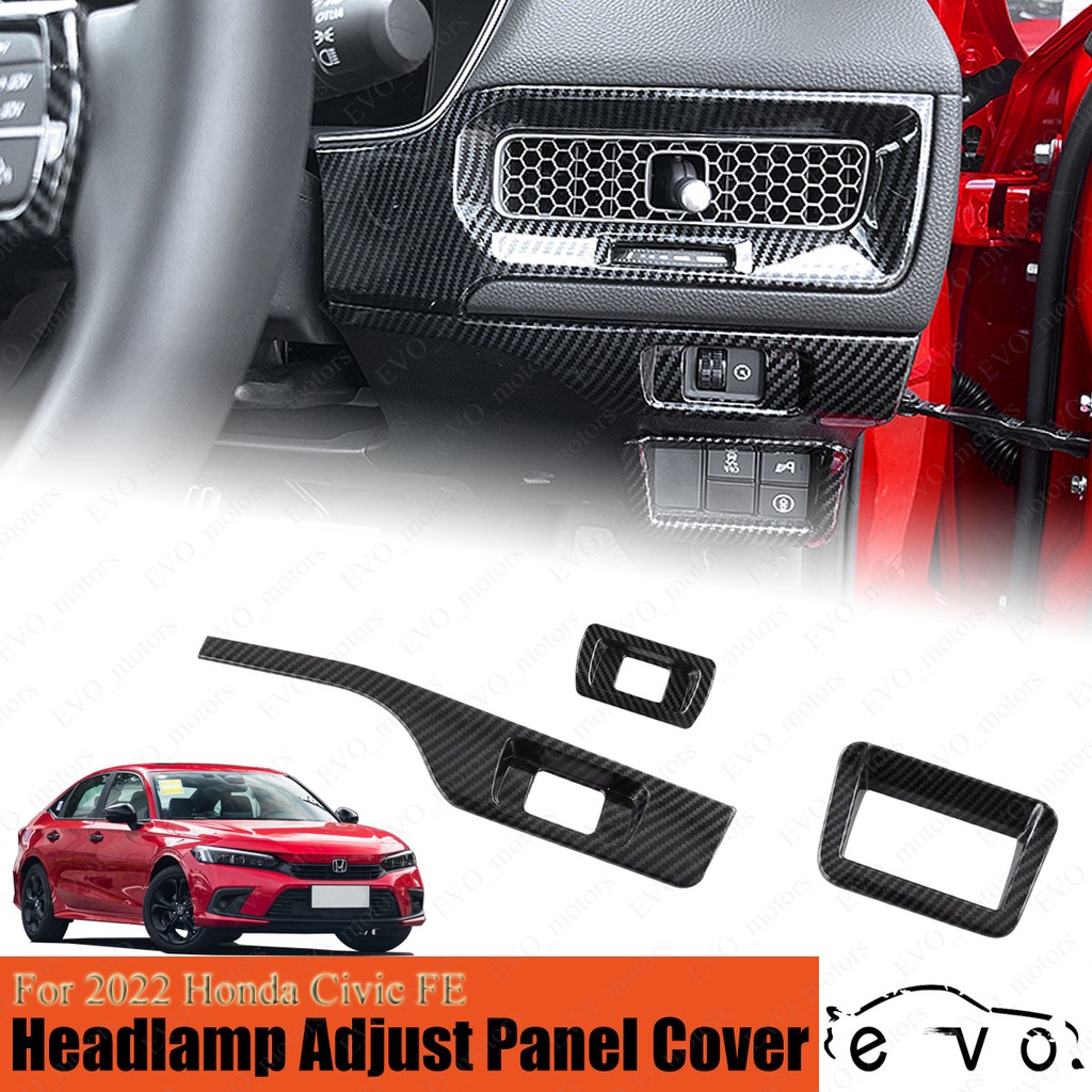 ฝาครอบแผงสวิตช์ไฟหน้ารถยนต์ ปรับได้ สําหรับ Honda Civic FE 11th Civic ...
