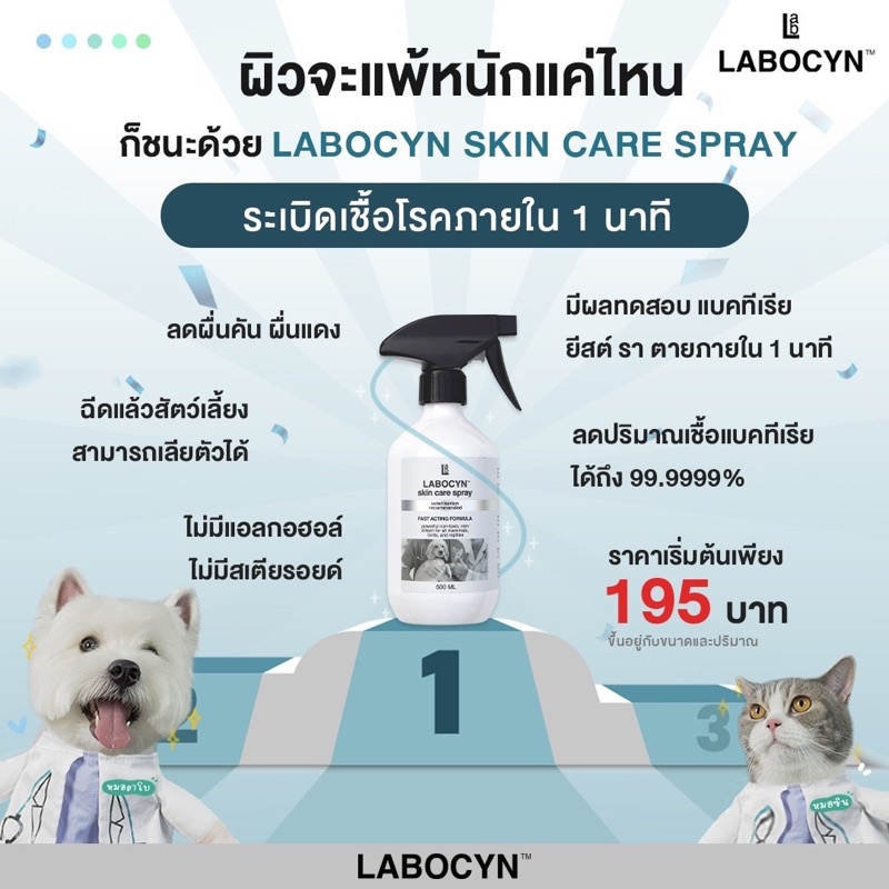 Labocyn Skin Care Spray 50ml สเปรย์ดูแลผิวหนังสำหรับสัตว์เลี้ยง ขนาด 50 ...