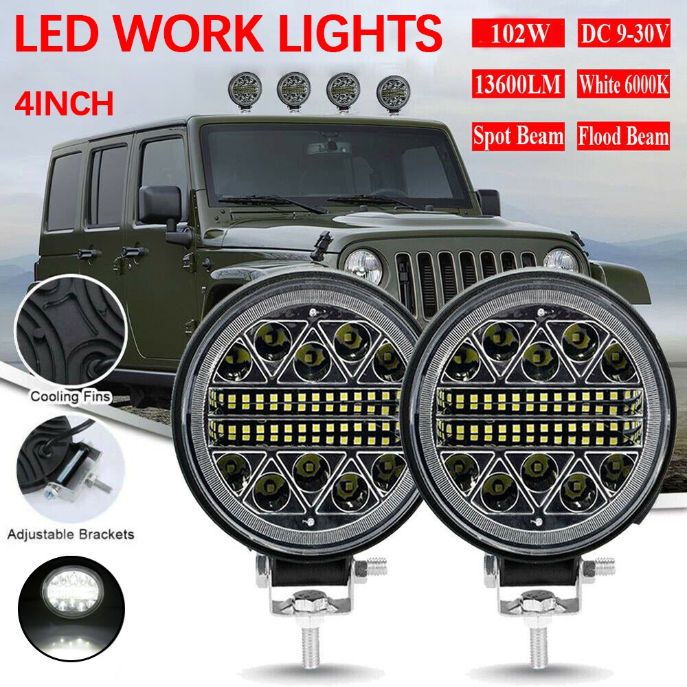 4inch LED Light 102W 12V 24V Spot Off Road Light 4x4 LED Bar/Work Light ...