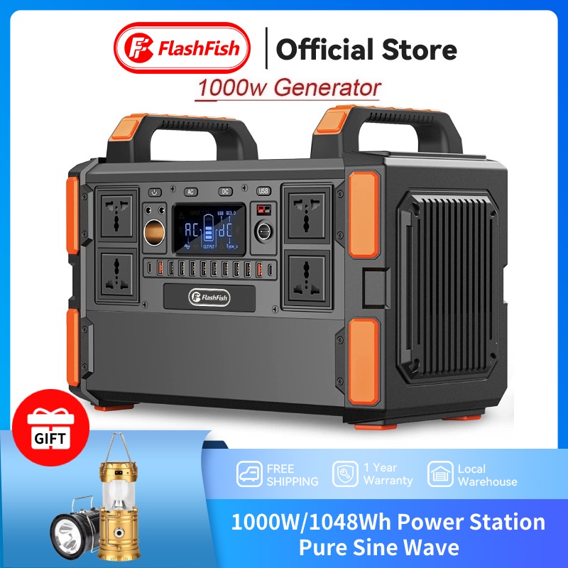 (LiFePO4 1000W Power Station) Flashfish 1000W 1048Wh Power box Camping ตั้งแคมป์ สำรองไฟ Home ...