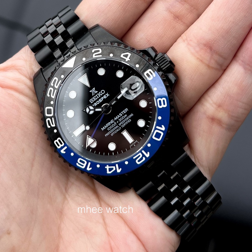 Seiko Mod BATMAN New Arrivals BLACK GMT Jubilee Straps | Shopee Thailand
