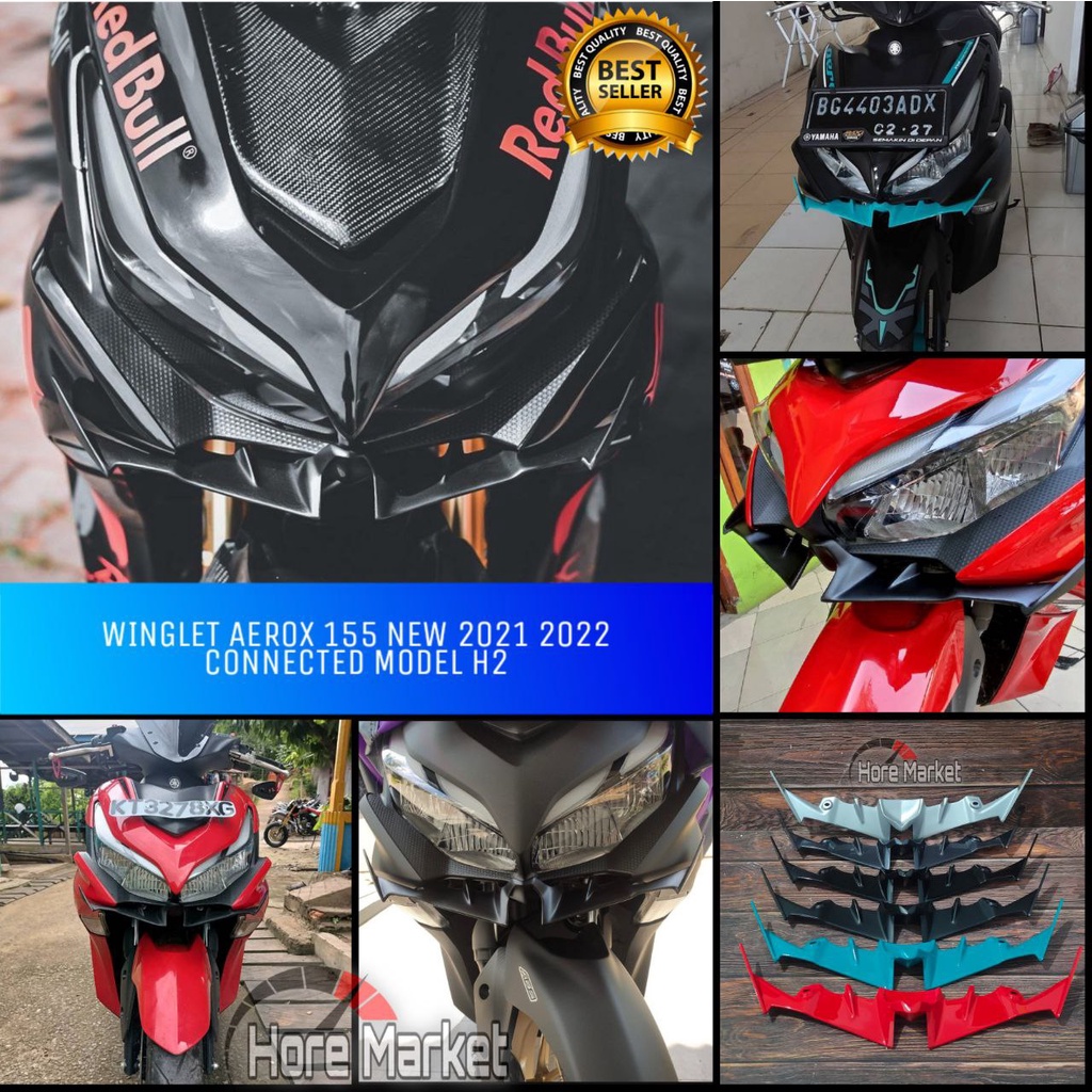 Winglet ใหม่ AEROX 155 2021 2022 2023 2024 วัสดุพลาสติกรุ่น H2 H2R ...