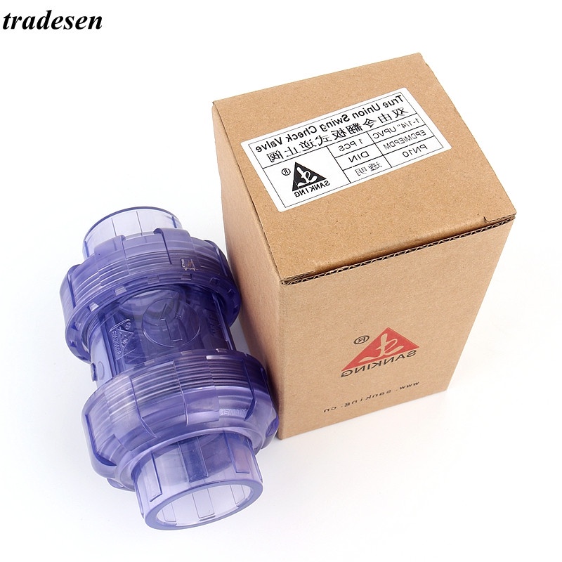 Transparent I.D20~63mm UPVC Flap Check Valve Aquarium Fish Tank Water ...