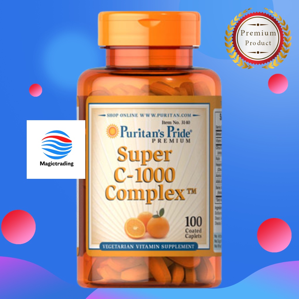 Puritan’s Pride Super C-1000 Complex / 100 Coated Caplets | Shopee Thailand