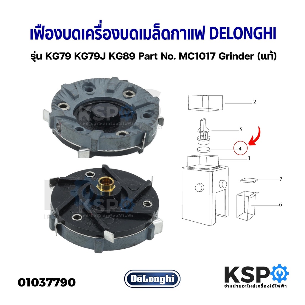 เฟืองบด (ตัวล่าง) เครื่องบดเมล็ดกาแฟ DELONGHI รุ่น KG79 KG79J KG89 Part ...