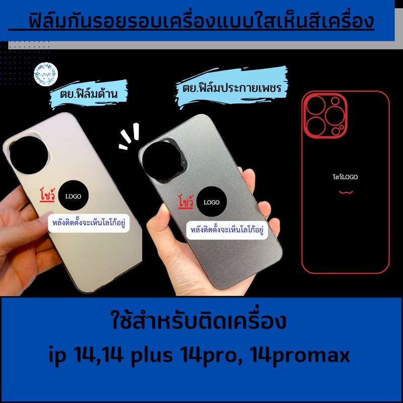 ฟิล์มกันรอยหลังเครื่องใช้สำหรับ Ip14,Ip14plus,Ip14Pro,Ip14PM ด้าน,ประกายเพชร,ฟรีชุดติดตั้ง ...