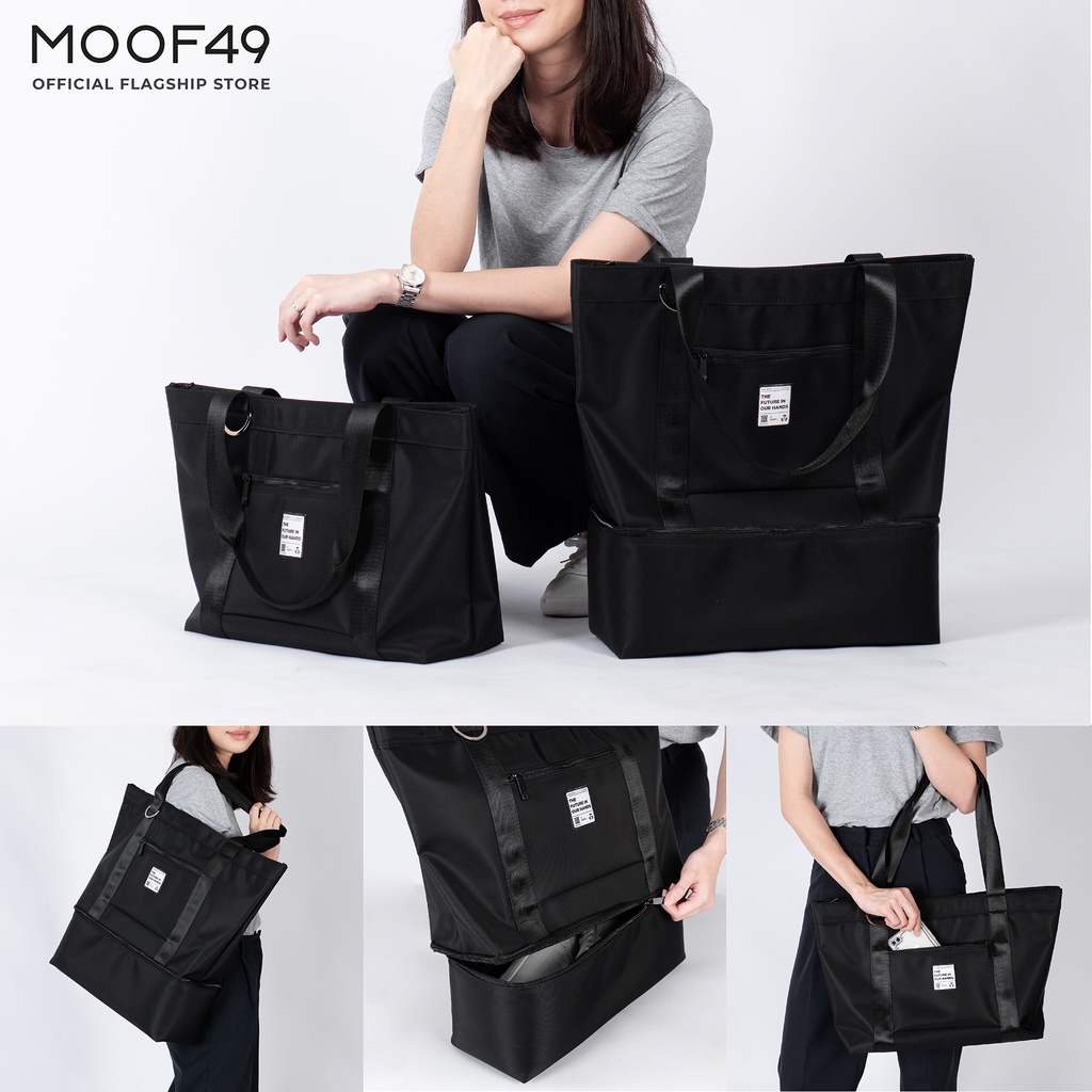 MOOF49 Re-Nylon Medium Tote กระเป๋าผ้ารีไซเคิลไนล่อน ผ้ากันน้ำ (ใหม่!) มี 2 แบบ | Shopee Thailand