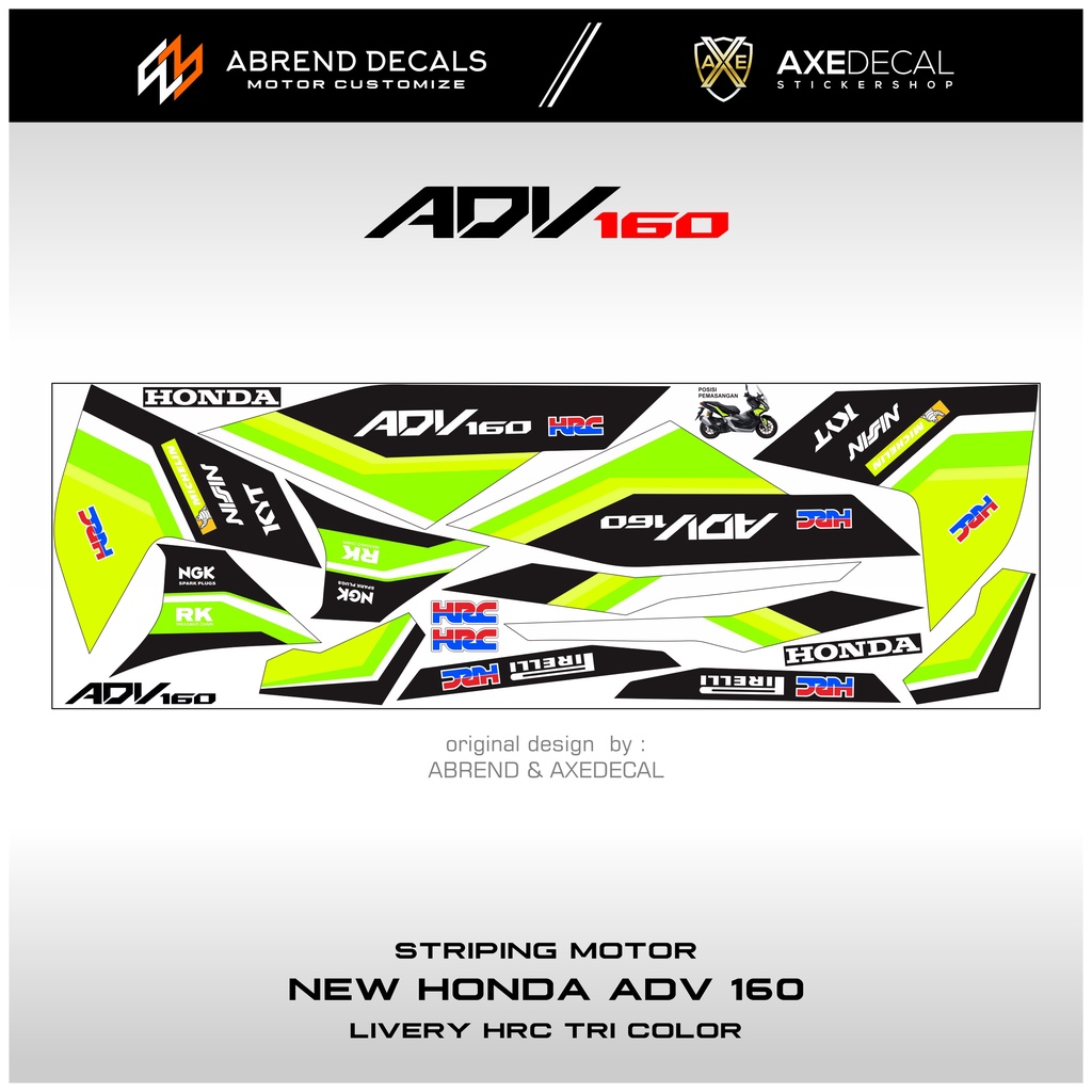 Striping Honda ADV 160 ใหม่ Livery Hrc Racing/สติกเกอร์รถจักรยานยนต์ ...