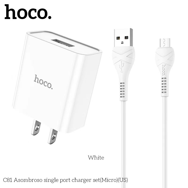 HOCO C81 หัวชาร์จ（ชุดชาร์จหัว+สาย)1USB 2.1A สินค้าใหม่ล่าสุด พร้อมส่ง ...