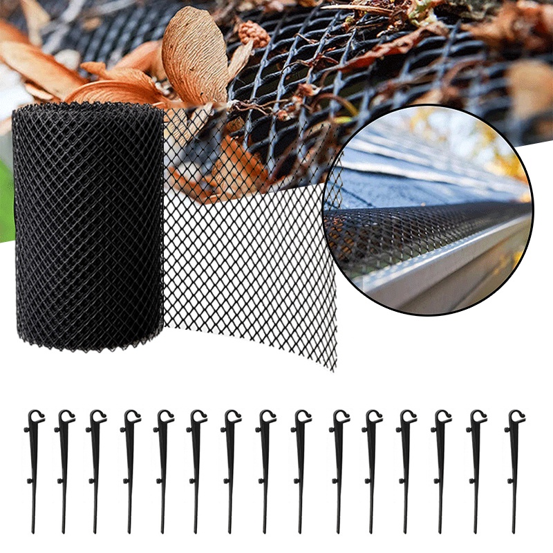 Plastic Mesh Gutter Protector Shelter Leaf Residue Prevent Leaves or ...