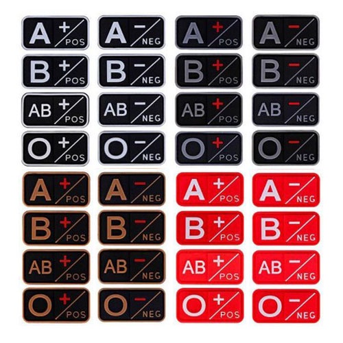 Pvc Blood Type Trademark Epoxy Medal Velcro A+B+AB+O+AB-O-Multicolor ...