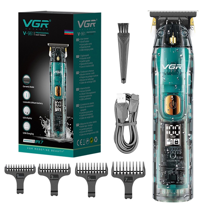 Original VGR Waterproof Cordless Hair Trimmer for Men Electric Beard ...