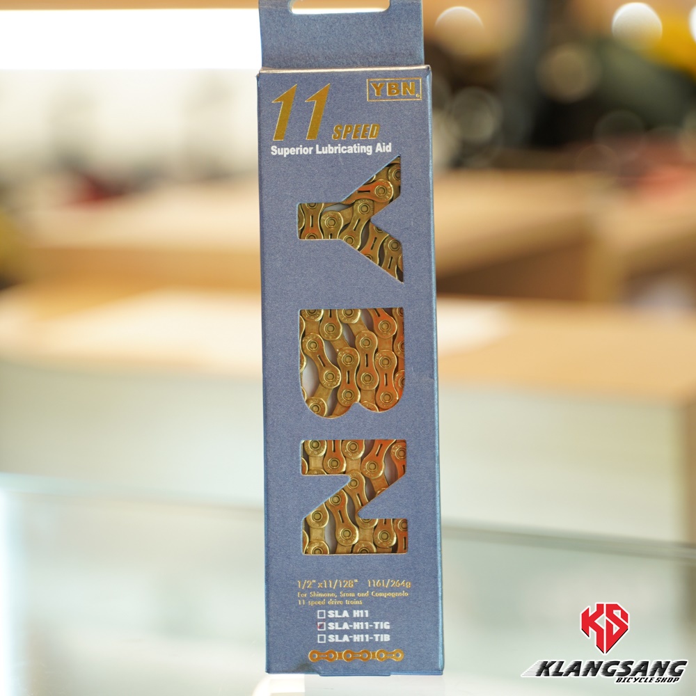 โซ่ทอง YBN 11sp. (ไทเทเนียม) เซาะร่อง 116 ข้อ น้ำหนัก 264g | Shopee Thailand