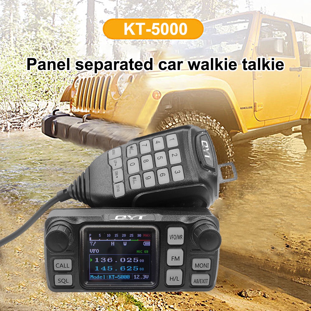 ใหม่ QYT KT-5000 อินเตอร์คอมในรถยนต์ 25W 10KM VHF UHF Transceiver วิทยุมือถือขนาดเล็กพร้อมแผงแยก ...