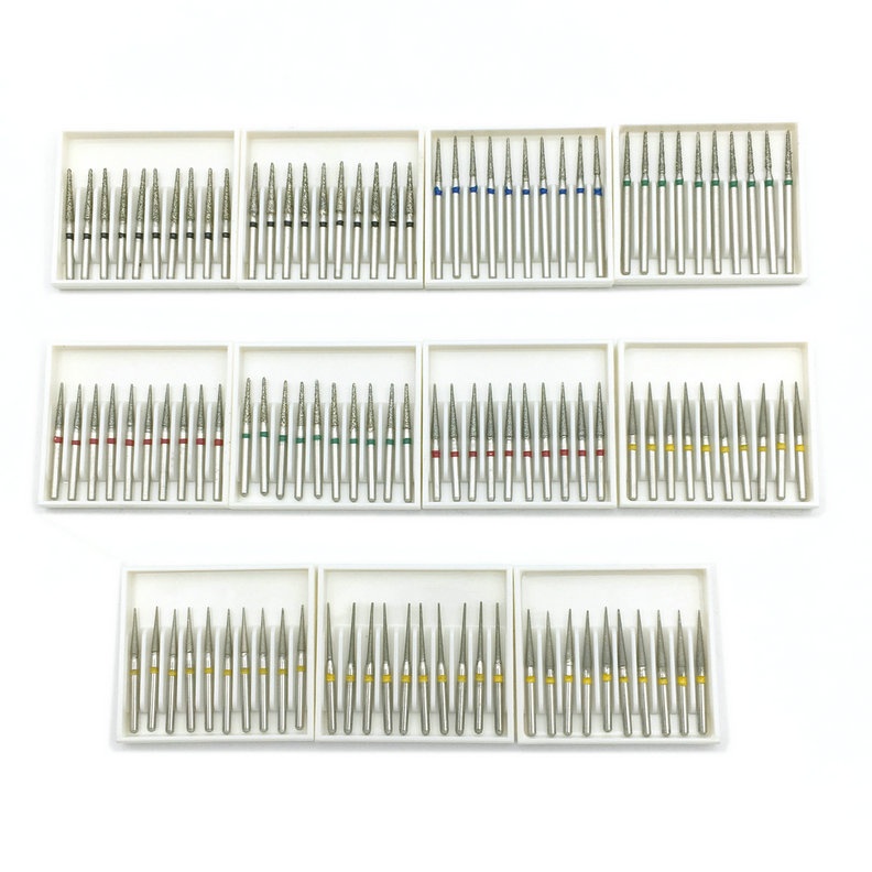 10pcs/box FG Diamond Burs Dental Oral Care Burs Diamond Dental Drills 1.6mm Shank for High Speed ...