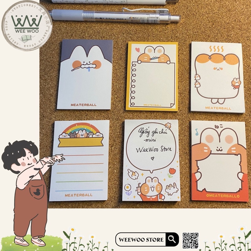 Set 30 แผ่น WeeWoo Store mini note Paper | Shopee Thailand